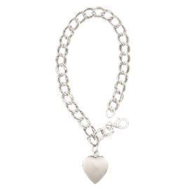 10111 Double Link Sterling Silver Curb Cremation Jewelry Bracelet