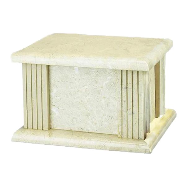 16937 Cream Wash Cube Natural Marble Cremation Urn