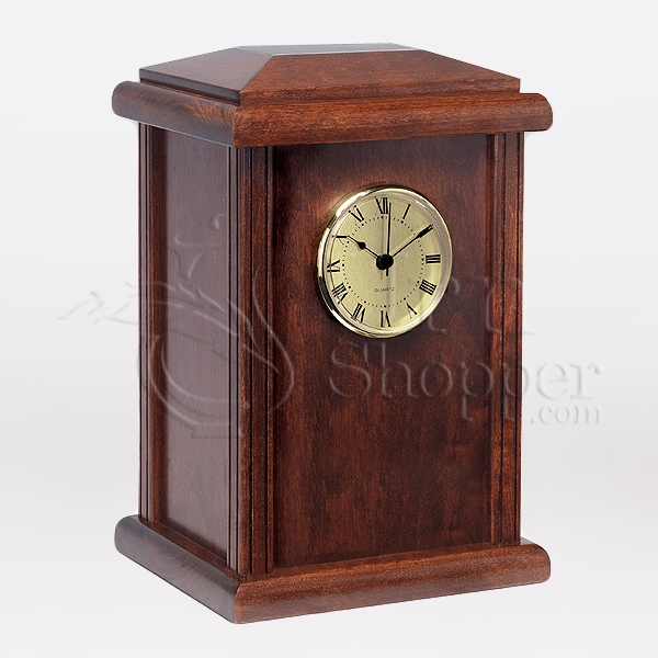 17969 Merlot Tower Clock Hardwood Cremation Urn