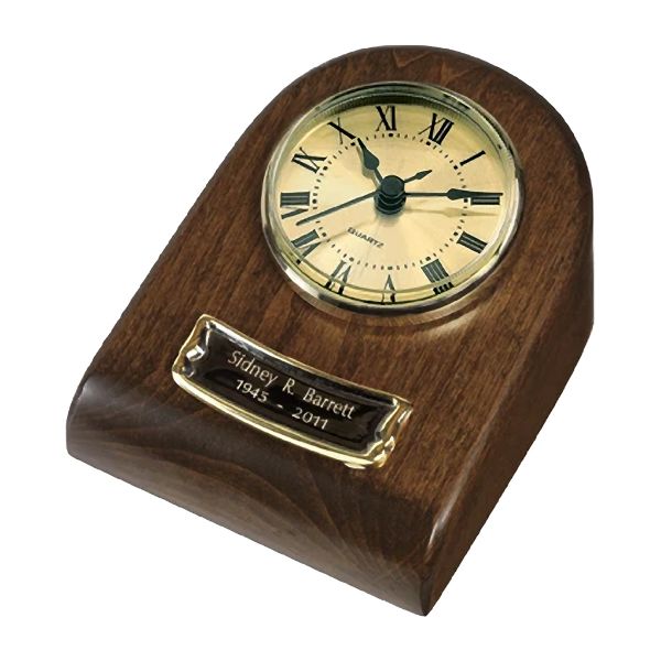 17974 Chestnut Clock Hardwood Token Cremation Urn